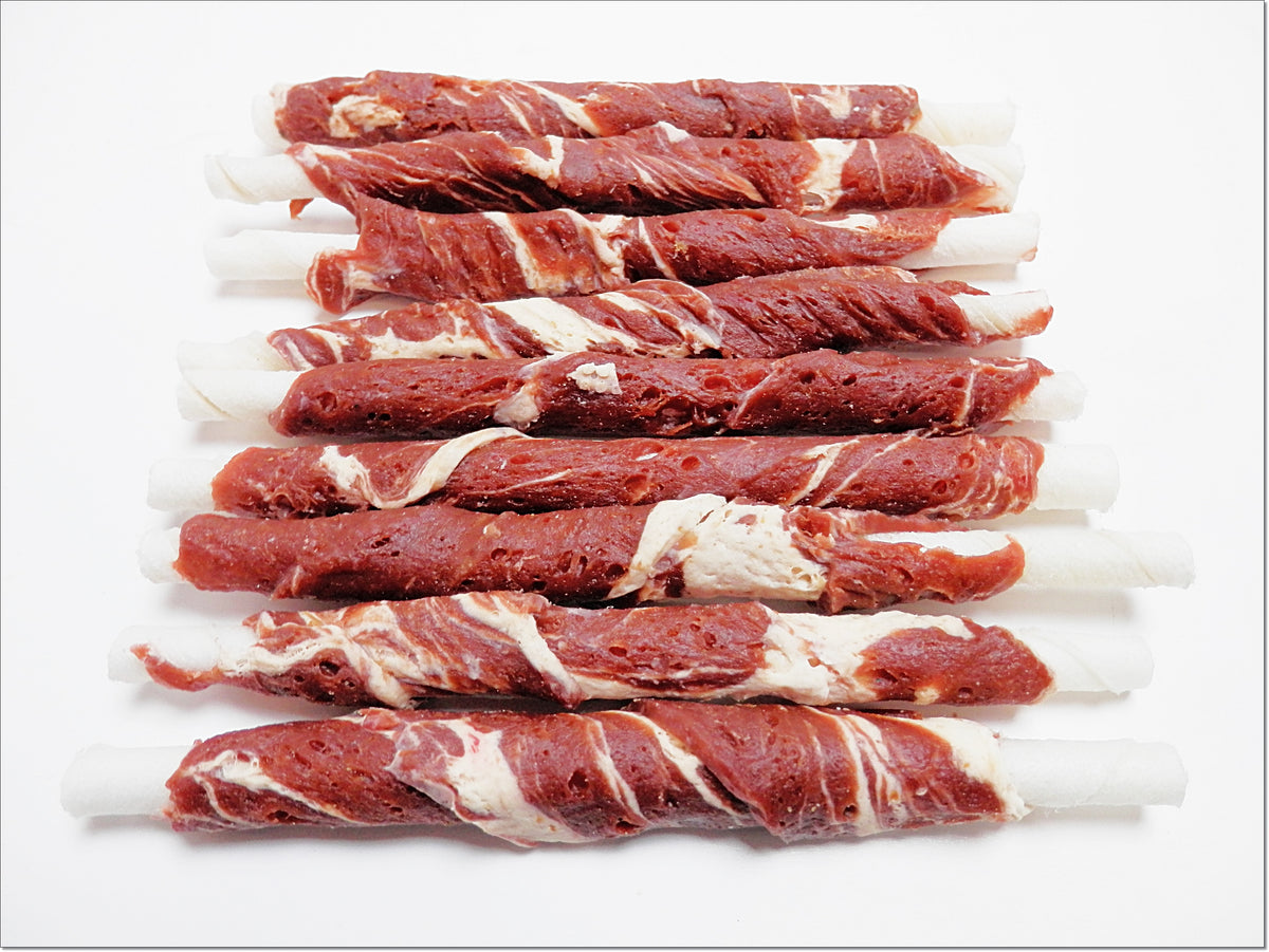 A002 Rawhide Sticks wrapped with Beef&Cod Meat – DriedDogTreats-Trade